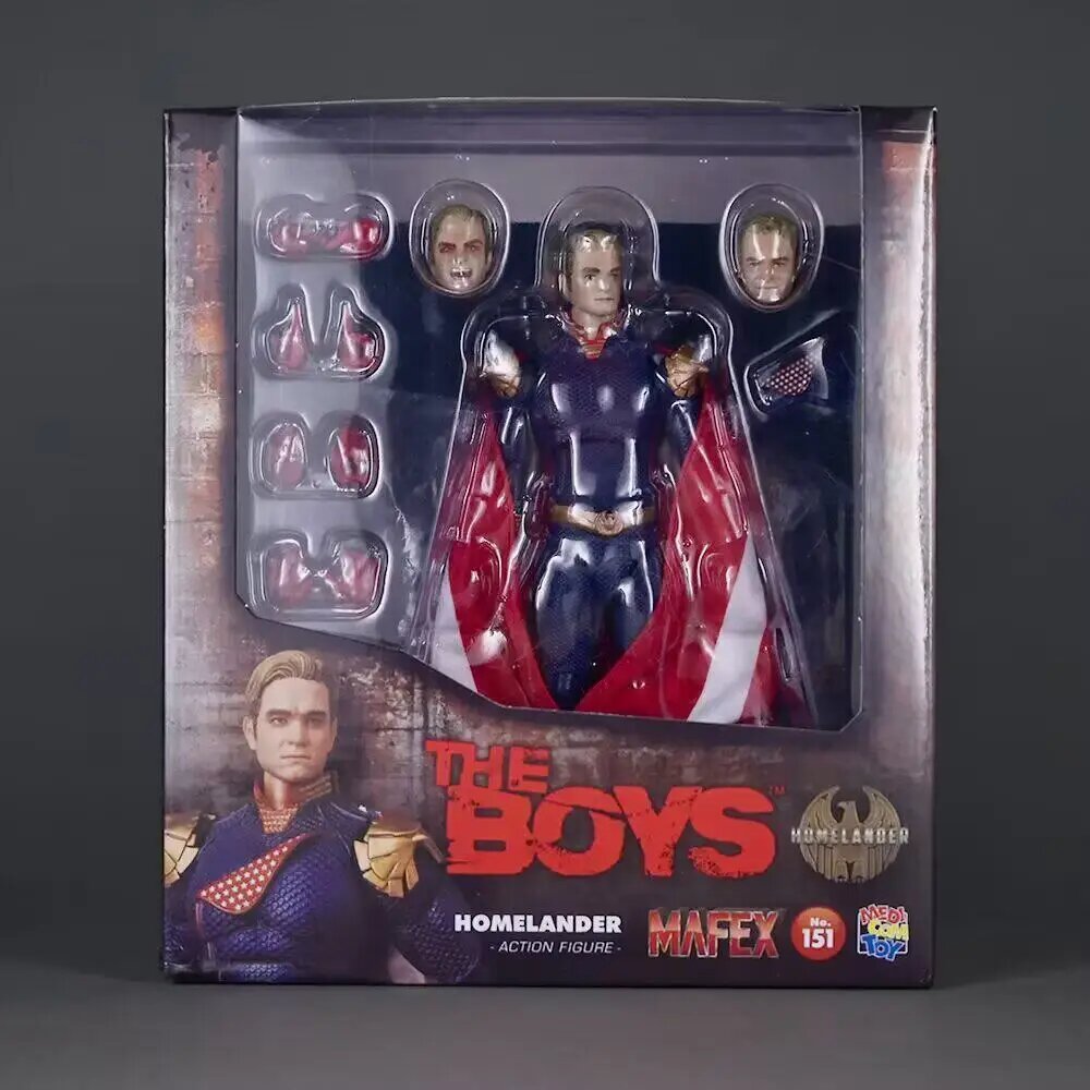 Фигурка Mafex No.151 Homelander, 15 См, Подвижная, Коллекционная, Со Сменными Деталями, Унисекс, Модель Из ПВХ Для Фанатов