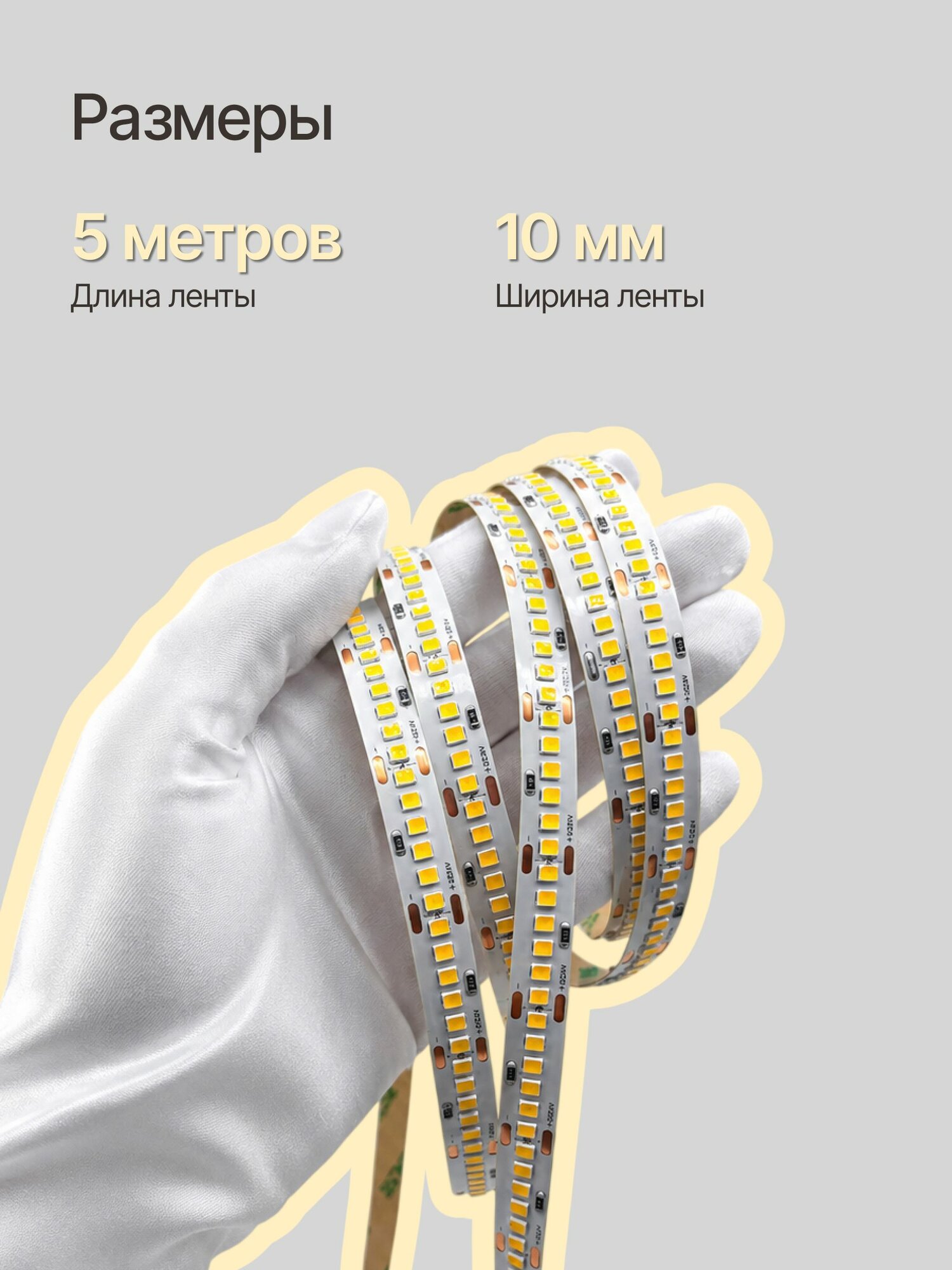 Светодиодная лента 5 м 24V 24W 6000K холодный свет