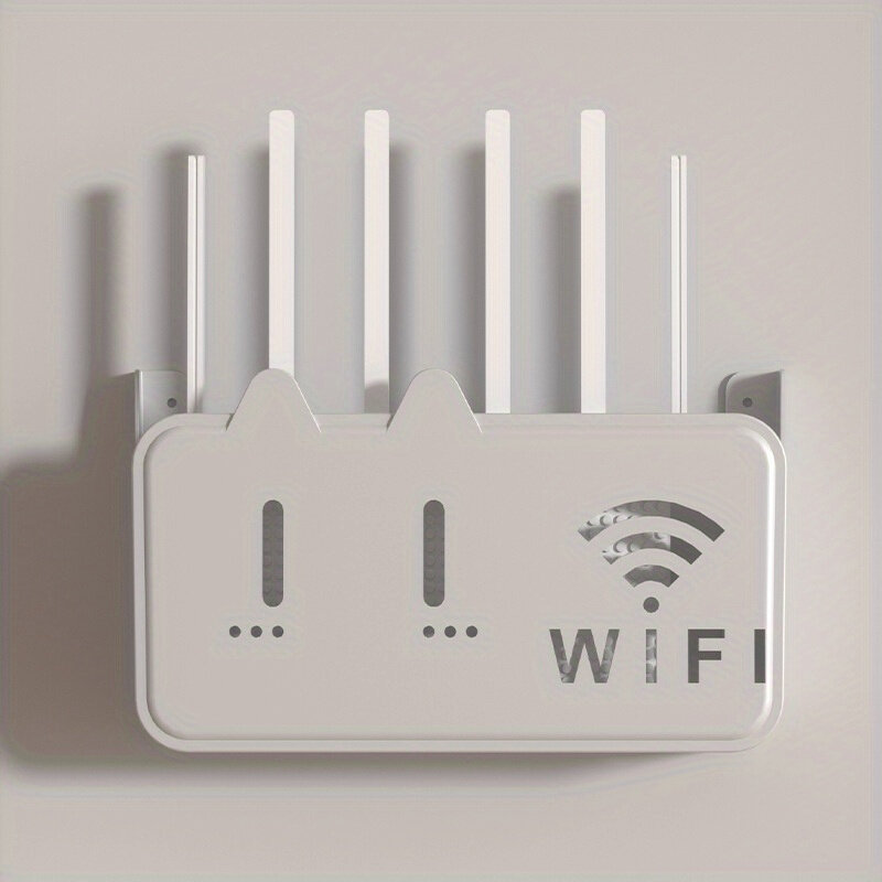 Современная настенная коробка для Wi-Fi-роутера из полипропилена, без перфорации, серого цвета, для организации ТВ-приставки и кабелей