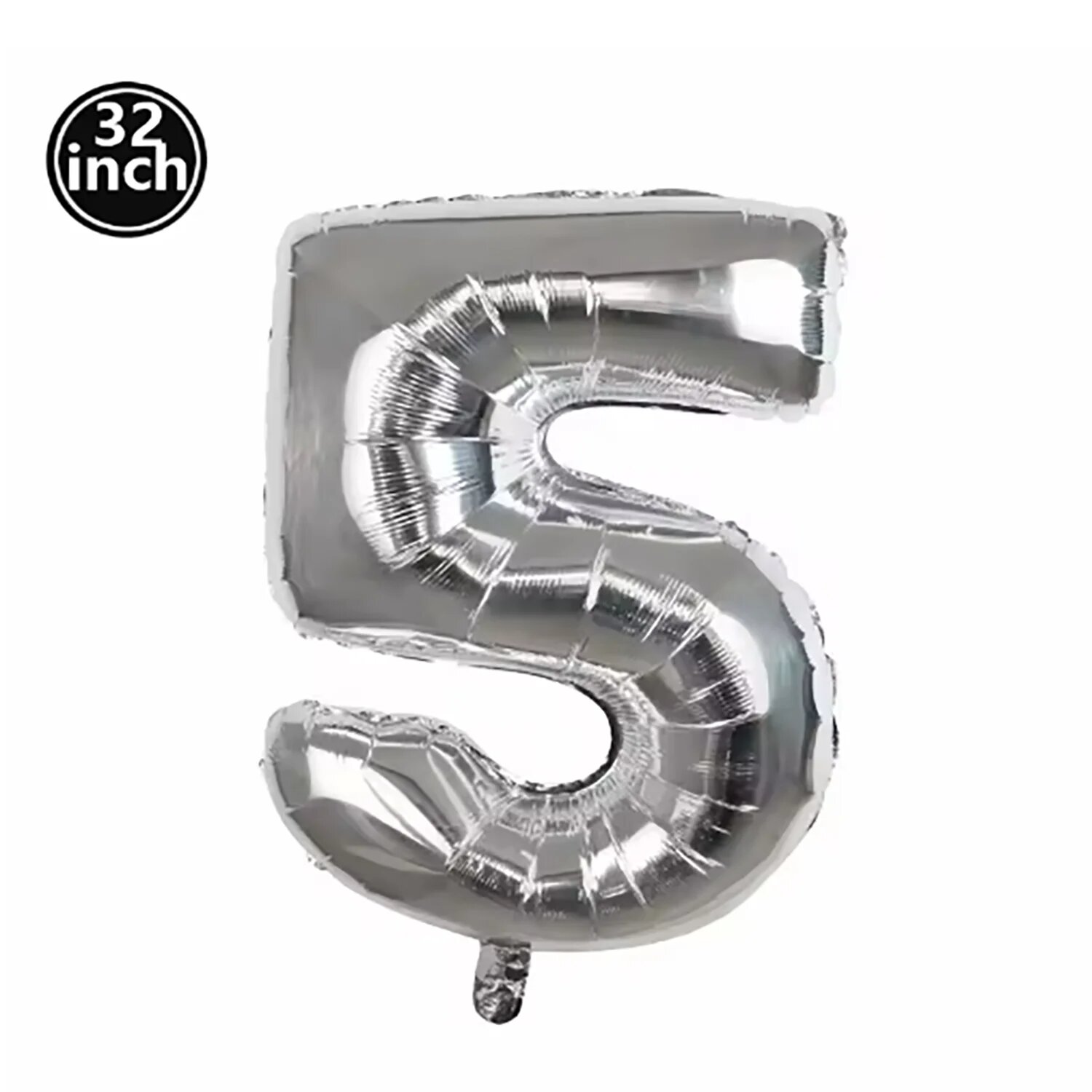Большие воздушные шары-цифры 32 дюйма для дня рождения Silver Number 5