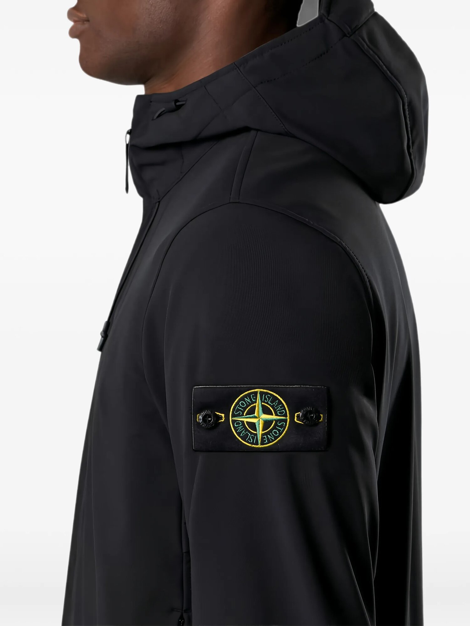 Куртка Stone Island Logo-patch hooded jacket, размер L, черный — фото 1