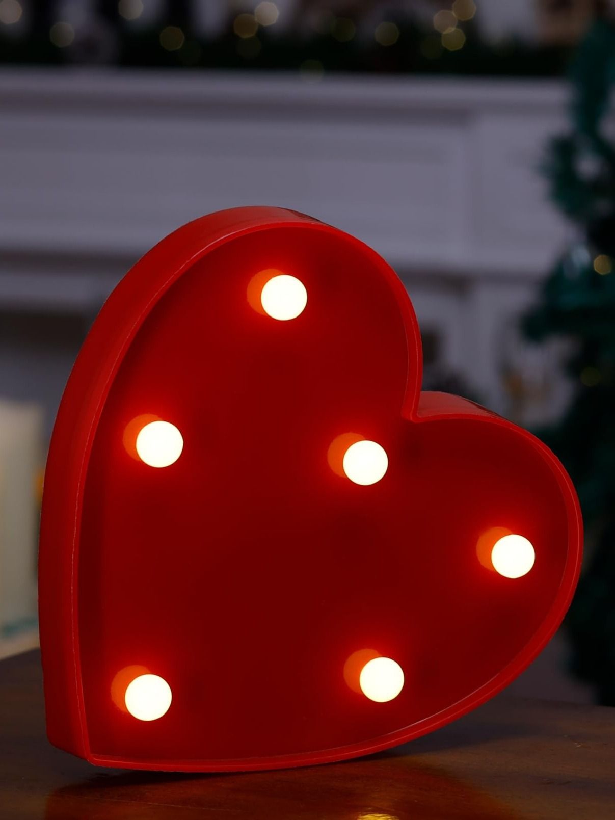 Светящаяся LED-буква A-Z, 16 см,"Красное сердце"
