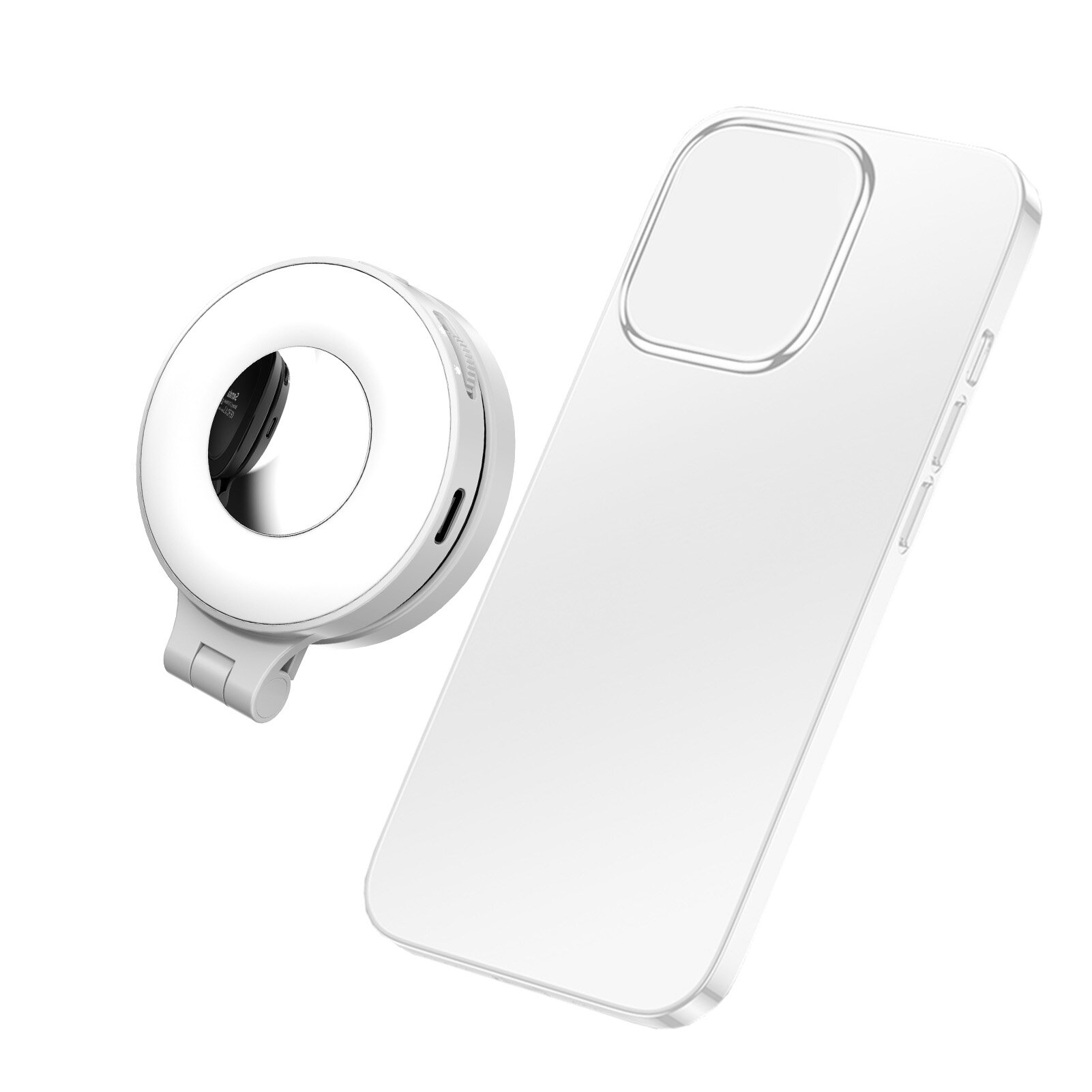 Магнитная светодиодная подсветка для телефона Selfie Light Складная подсветка смартфона с регулируемой яркостью 2500 К-8500 К Замена встроенного аккумулятора Selfie Mirror для iPhone 16/15/14/13/12 Прямая трансляция видеоблога для телефона Android