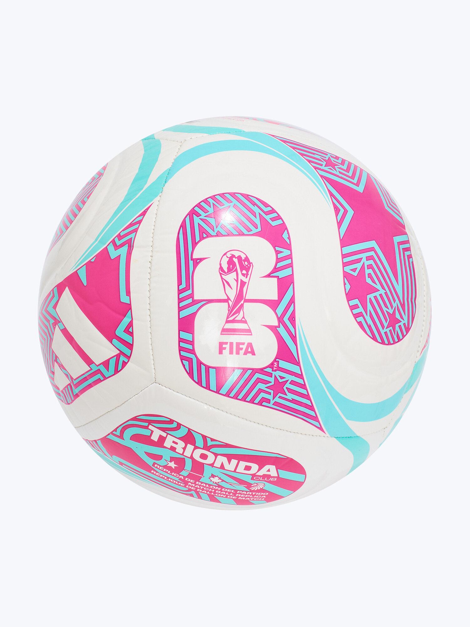 Футбольный мяч Adidas World Cup 2026 Club Pink JD8054, размер 5, Белый - Розовый