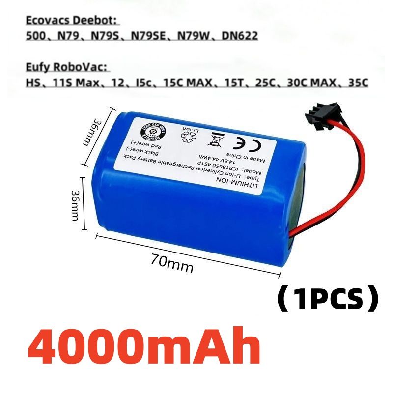 4000mAh 14.8V Аккумулятор для робот пылесоса INR18650 M26-4S1P, EXVAC660, DEXP MMB-300, Gutrend Fusion 150, Neatsvor X500