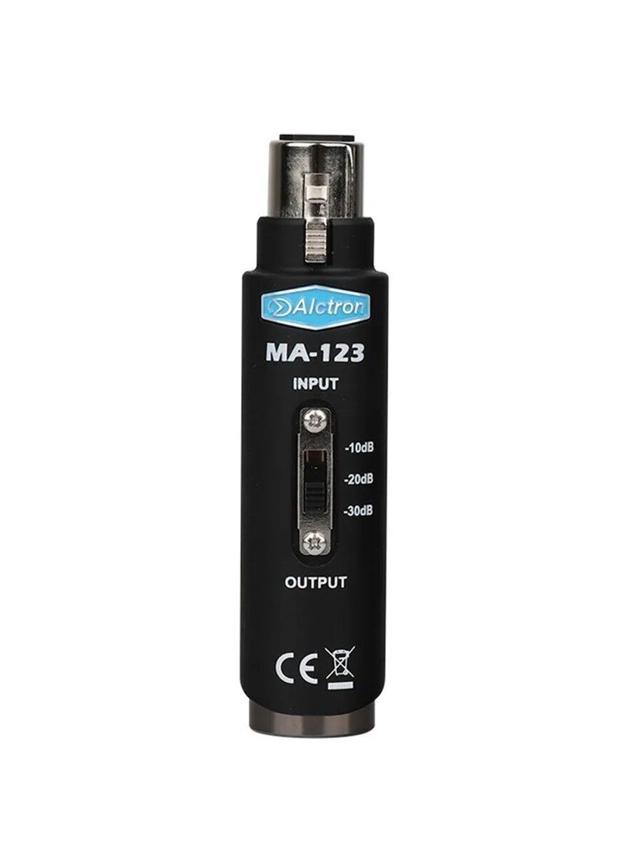 Микрофонный аттенюатор Alctron MA-123, 3-пиновый XLR, -10/-20/-30 дБ