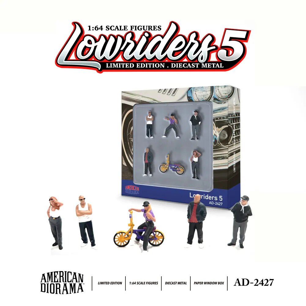 Машинка American Diorama 1:64 Figures set - Lowriders 5 Alloy scene figurine ornaments AD-2427