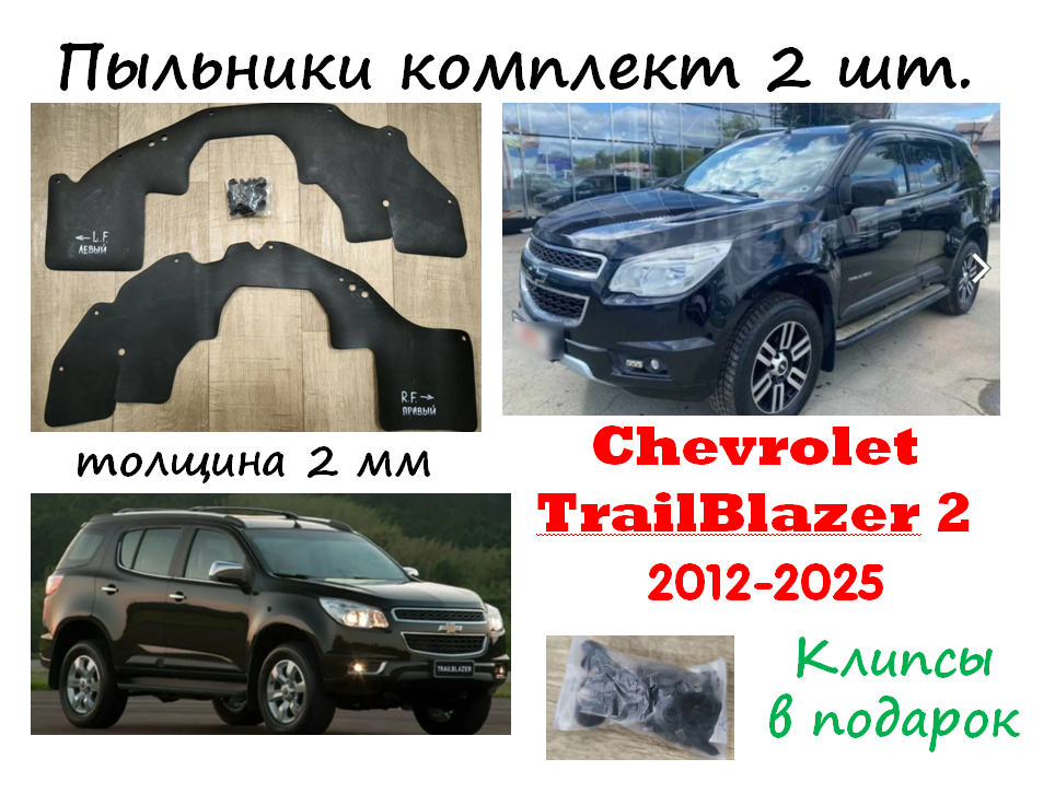 Пыльники Двс Chevrolet TrailBlazer 2, 2012-2025 г. г, комплект 2 шт, клипсы