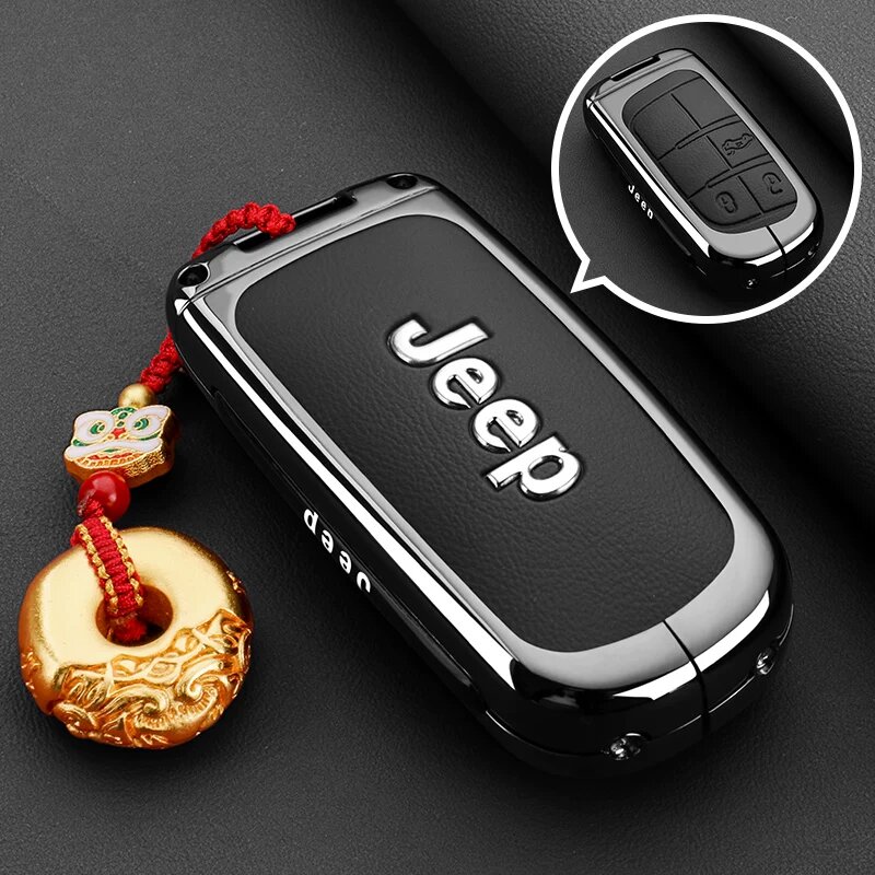 Ключница с бронзовым пиксиу счастливым амулетом для Jeep Compass, Liberty в благородном черном