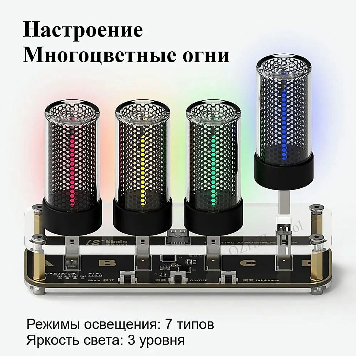 Светодиодный Светильник Creative Atmosphere, 7 Режимов Освещения, 3 Регулировки Яркости, Блок Питания Type-C