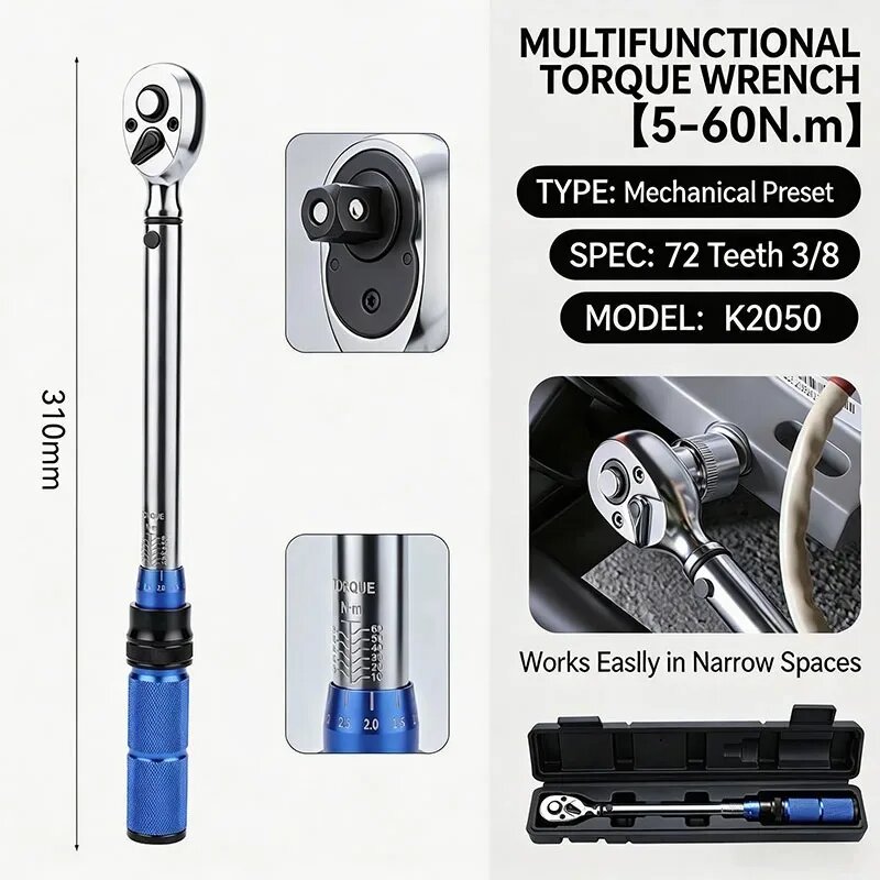 Динамометрический ключ NIUXIANG 5-60 Нм, 3/8"