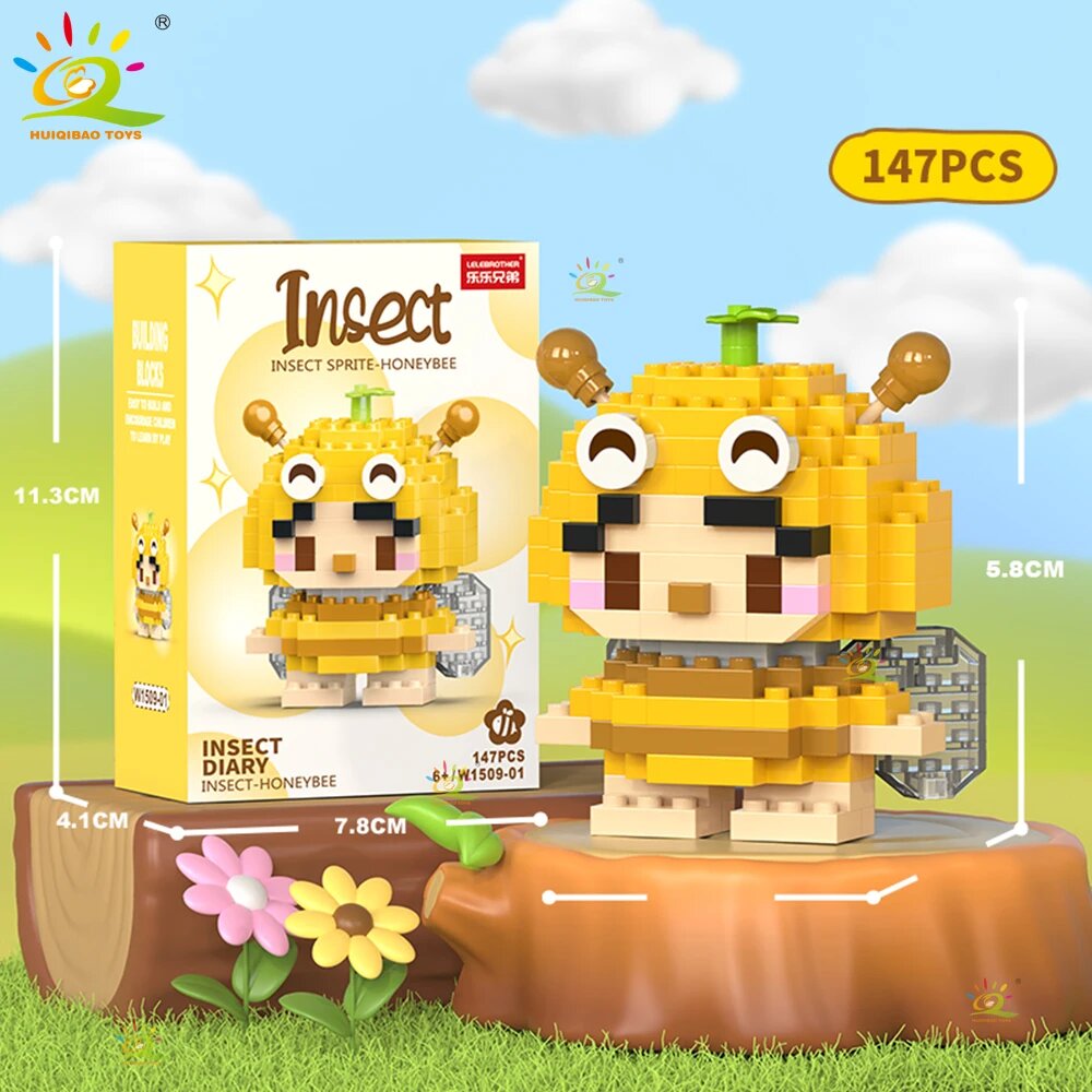 Конструктор HUIQIBAO Insect Honeybee, 147 деталей, Цвет: NO.1