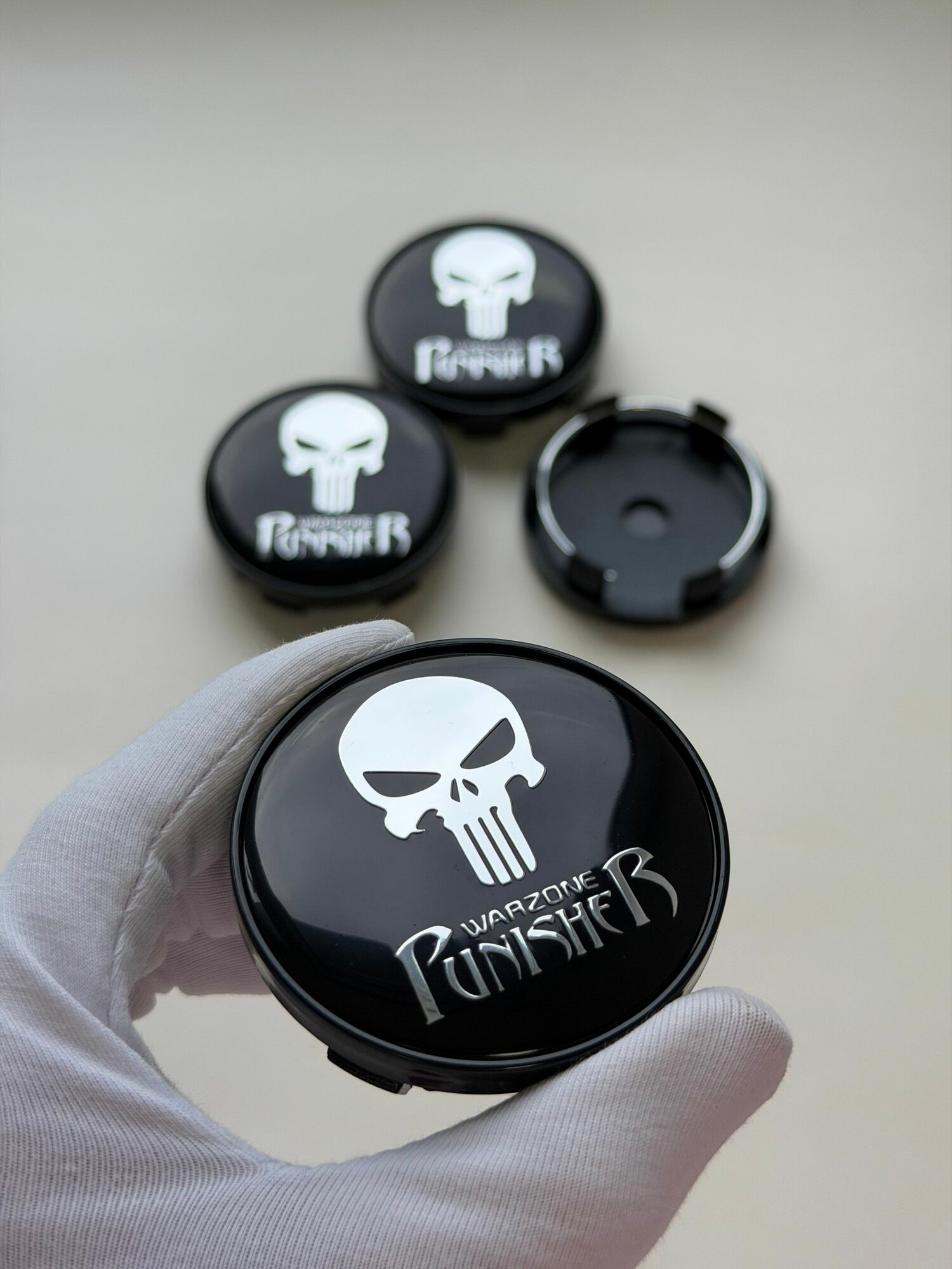 Колпачки на диски Punisher 60*56 мм Заглушки ступицы Каратель на авто