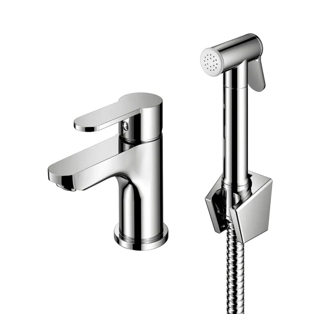 Комплект для раковины ProHanss P64.12 хром, глянцевый, кран для ванной в раковину, рычажный, с керамическим картриджем, с функцией экономии расхода