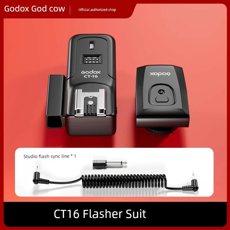 Godox CT-16 беспроводной вспышечный триггер с комплектом 1 передатчик и 1 приемник, совместим с Canon/Nikon
