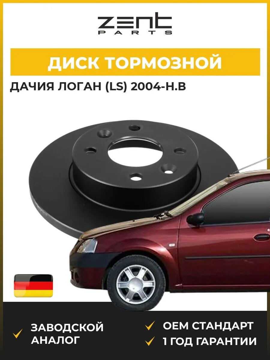 Диск тормозной Zentparts Z06319 Дачия Логан Dacia Logan 2004-н. в.
