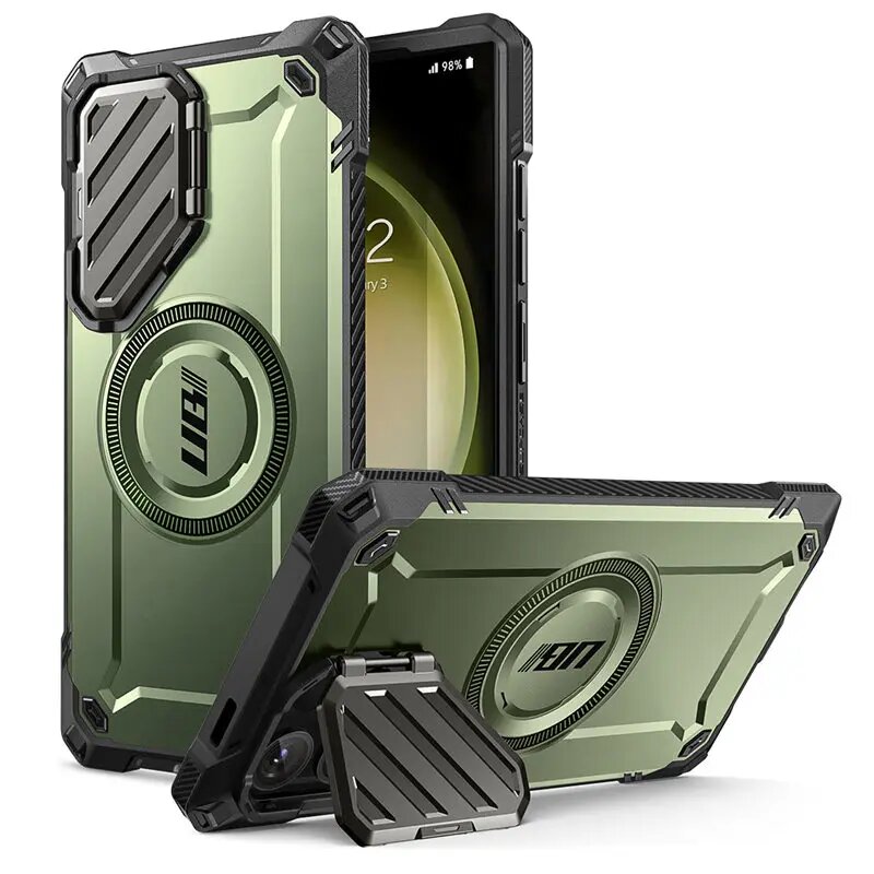Для Samsung Galaxy S24 Ultra 6,8 дюйма 2024 Чехол SUPCASE UB Mag XT Прочный чехол для всего тела с крышкой для камеры и встроенной подставкой Guldan