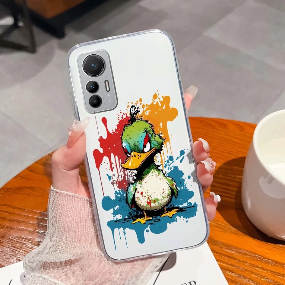 Чехол для телефона Xiaomi 12 Lite с милым рисунком панды и розовым бантом, мягкий ультратонкий U799