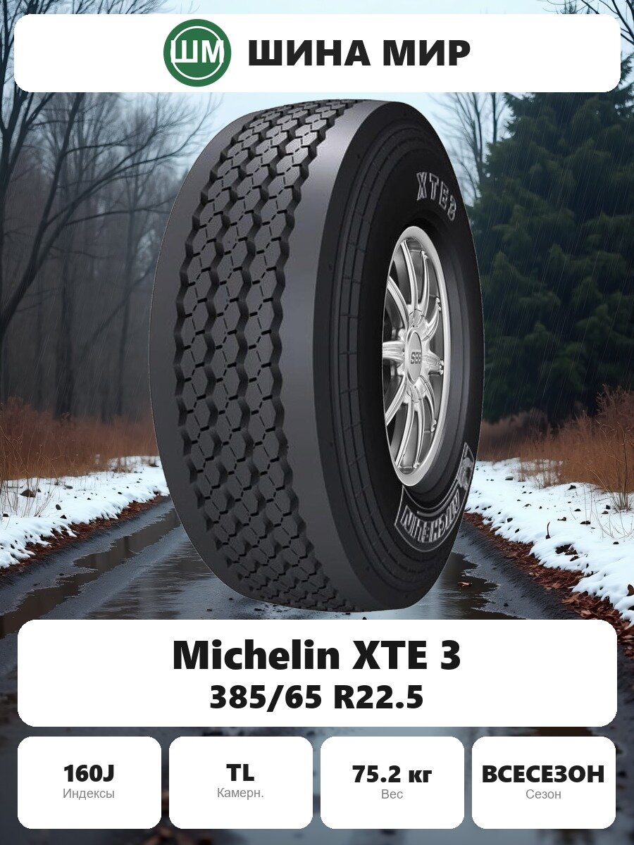 Грузовая шина Michelin XTE 3 385/65 R22.5 160J Всесезонная Нешипованная