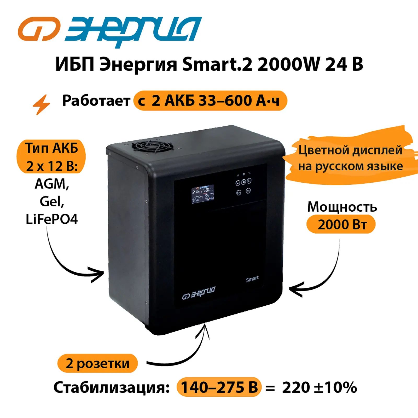 ИБП Энергия Smart.2 2000W