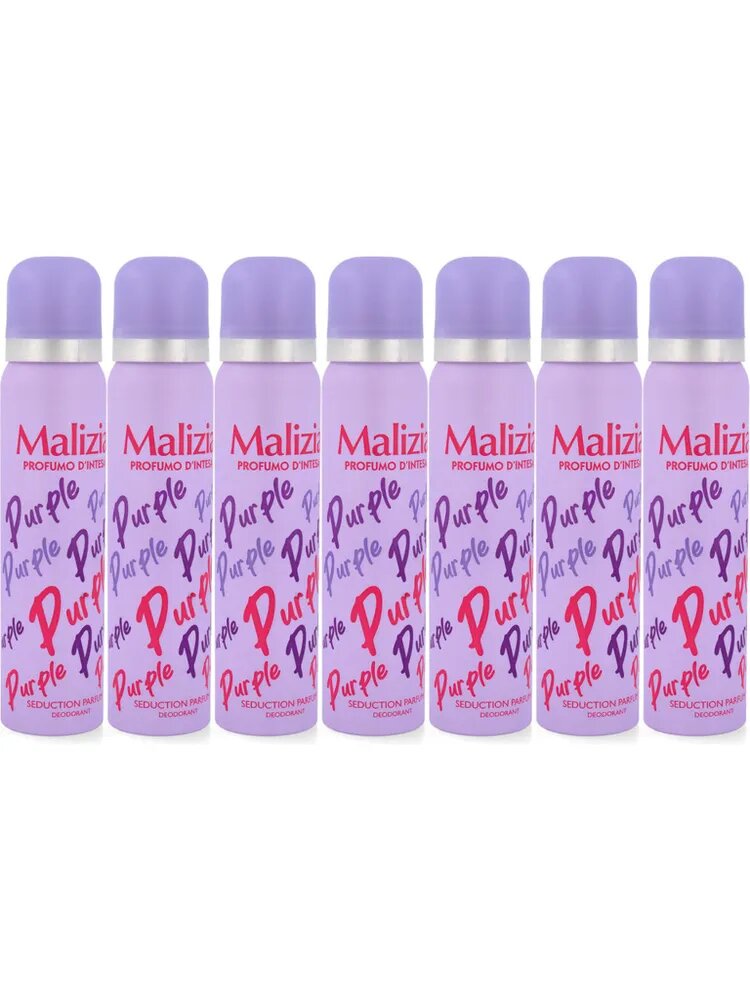 Дезодорант аэрозоль Malizia Purple Защита от пота для женщин 100 мл, набор: 7 штук