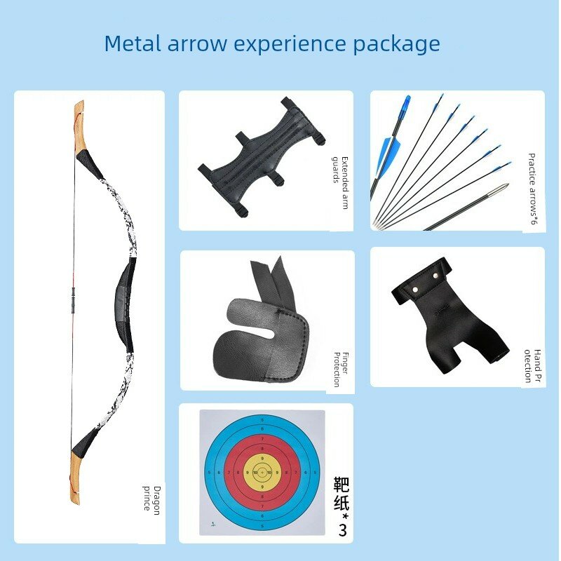 Опытный набор традиционного монгольского лука с металлическими стрелами, премиум-комплект для стрельбы