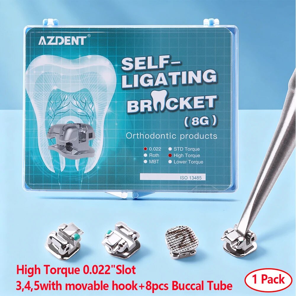 AZDENT Self-Ligating Брекеты, High Torque, C-High Torque 1Pack
