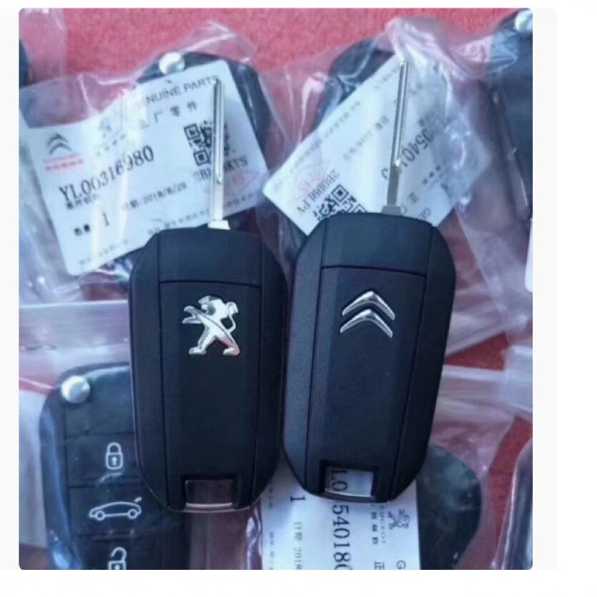 Складной автомобильный ключ-брелок без паза, чип 46 для моделей Peugeot 408 508 2008, оригинальная замена