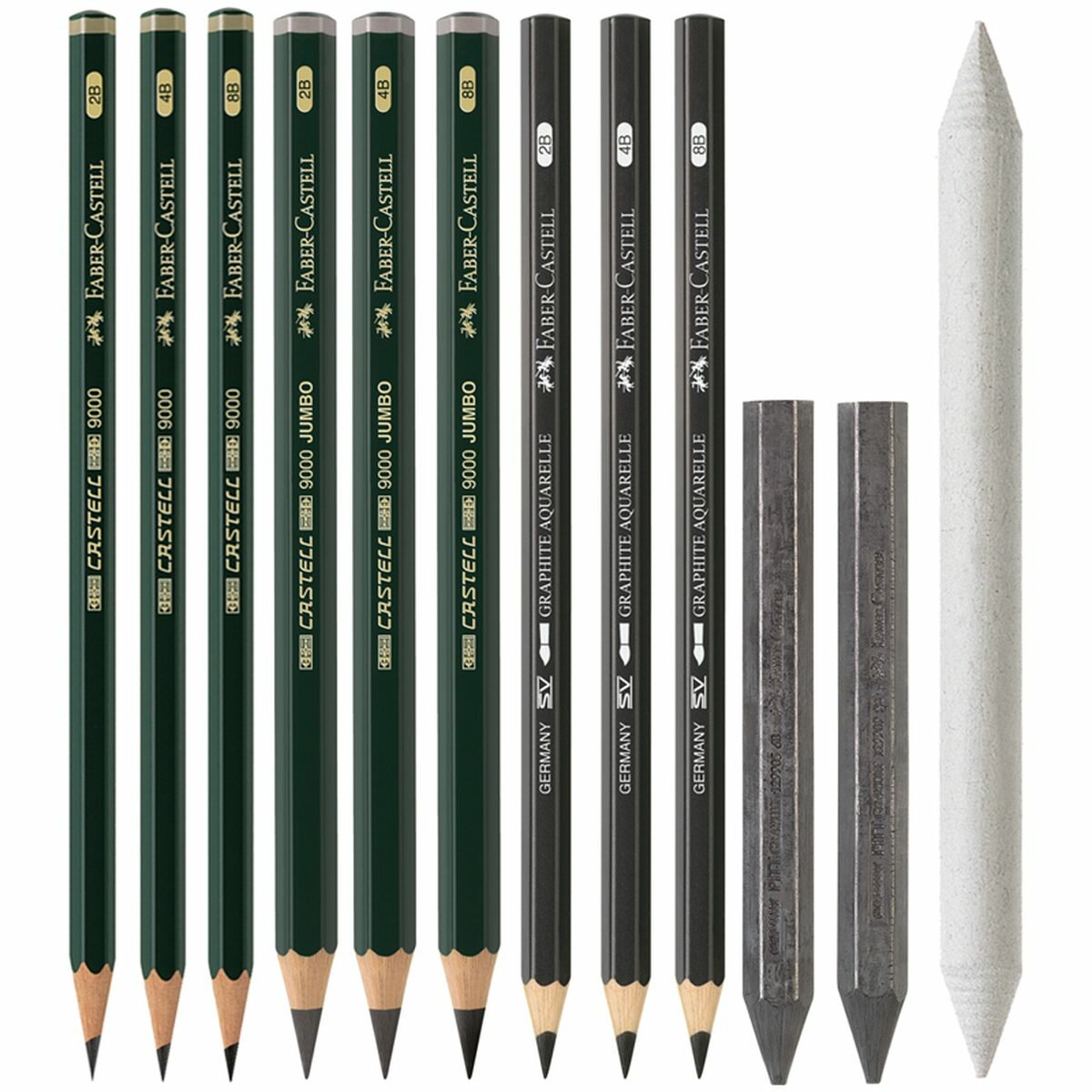 Набор чернографитных карандашей Faber-Castell Pitt Graphite, 19 предметов, метал. коробка (112973)