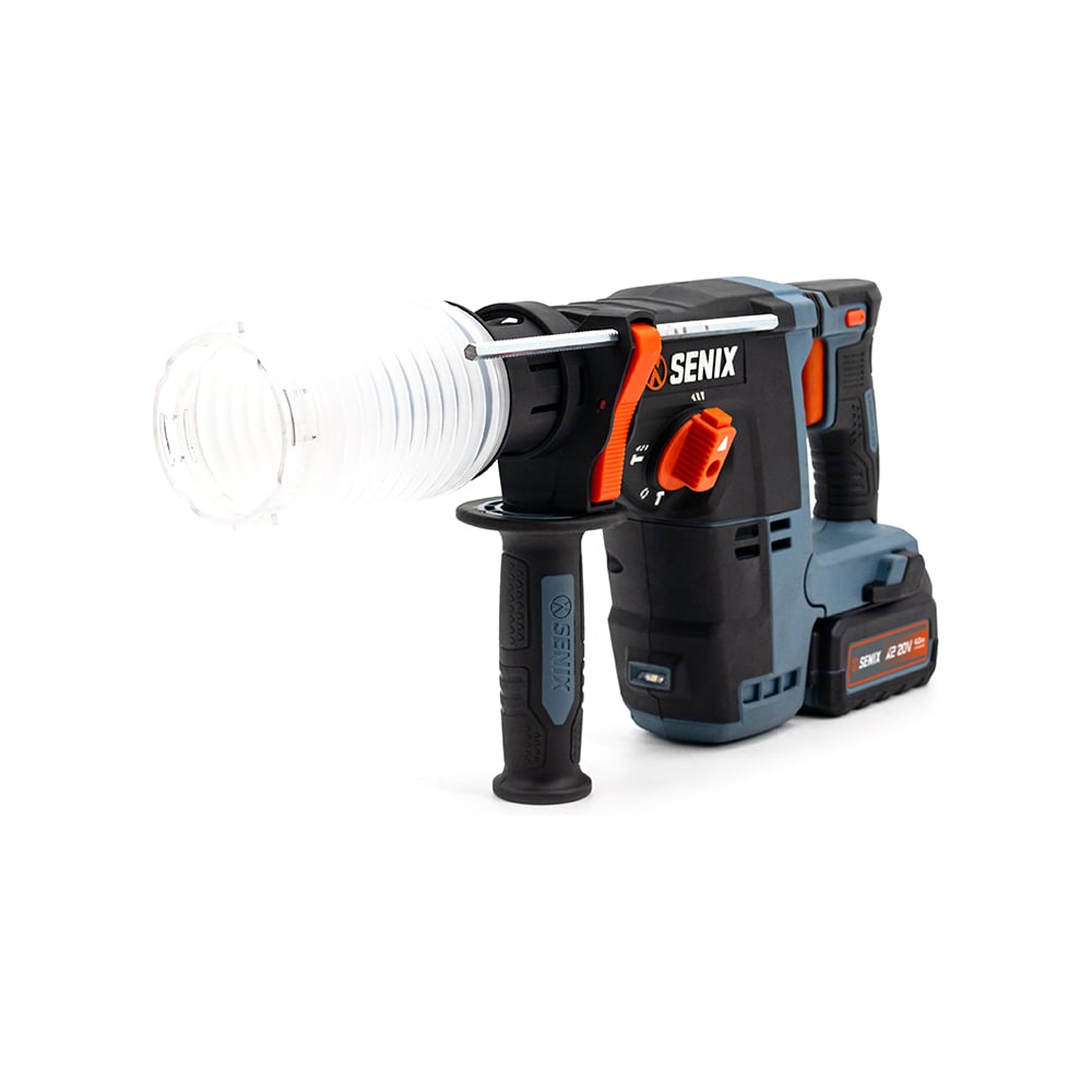 Перфоратор SENIX SDS-plus , серии X2 20В 2.0Дж, 24 мм, 1х5Ач, ЗУ, кейс PDRX2-M4-EU