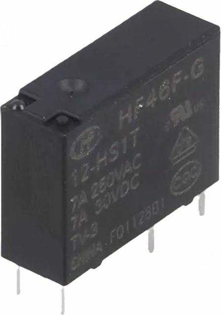 Реле HONGFA HF46F-G/012-HS1T электромагнитное SPST-NO Uобмотки: 12ВDC 7A/250ВAC 10А 1шт