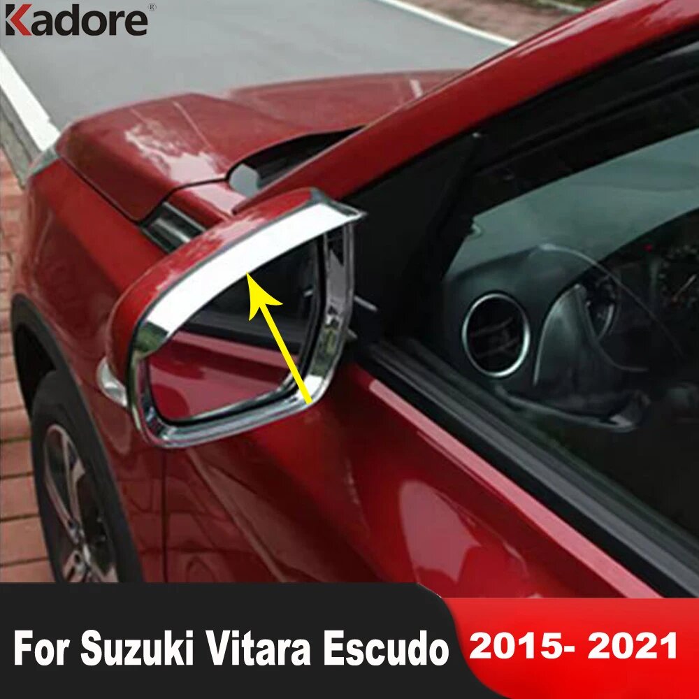 Накладка на зеркало заднего вида для Suzuki Vitara Escudo 2015-2020 2021, хромированные автомобильные боковые зеркала, защита от дождя, солнцезащитный козырек, рамка