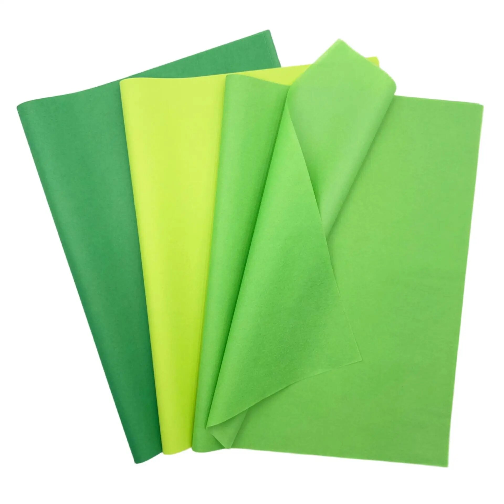Цветная крафтовая бумага для упаковки букетов 30 листов Green-3 colors