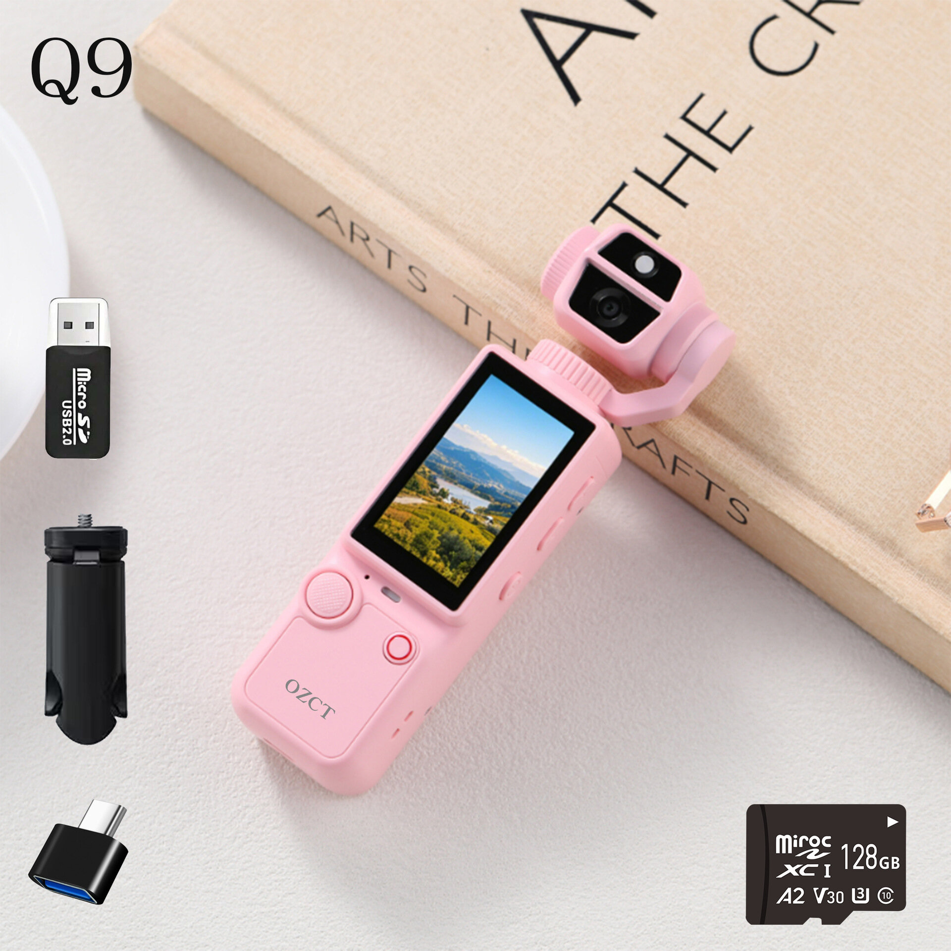 Карта памяти Q9, 128GB, розовый, для Тришки, с картой памяти