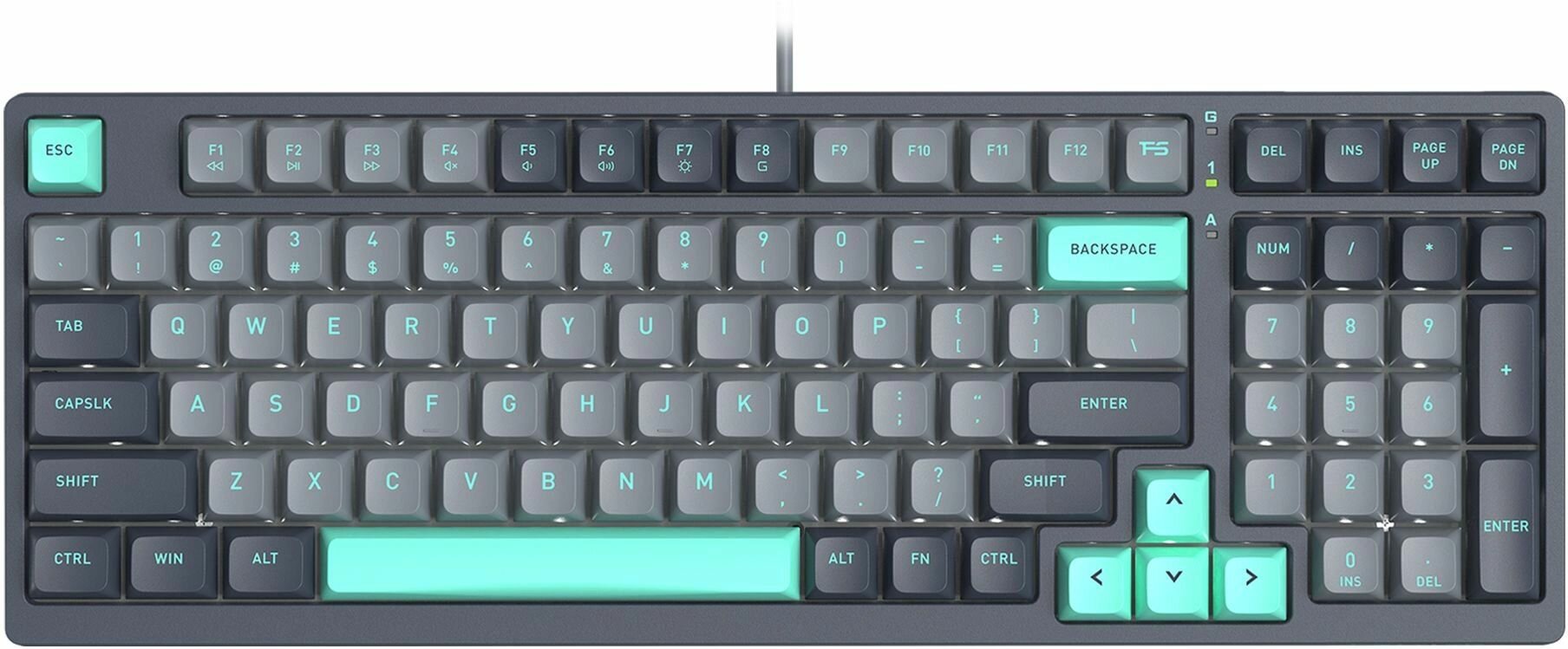 Клавиатура для компьютера A4Tech Fstyler FS300 механическая черный/серый USB for gamer LED (FS300 PANDA ROCK)