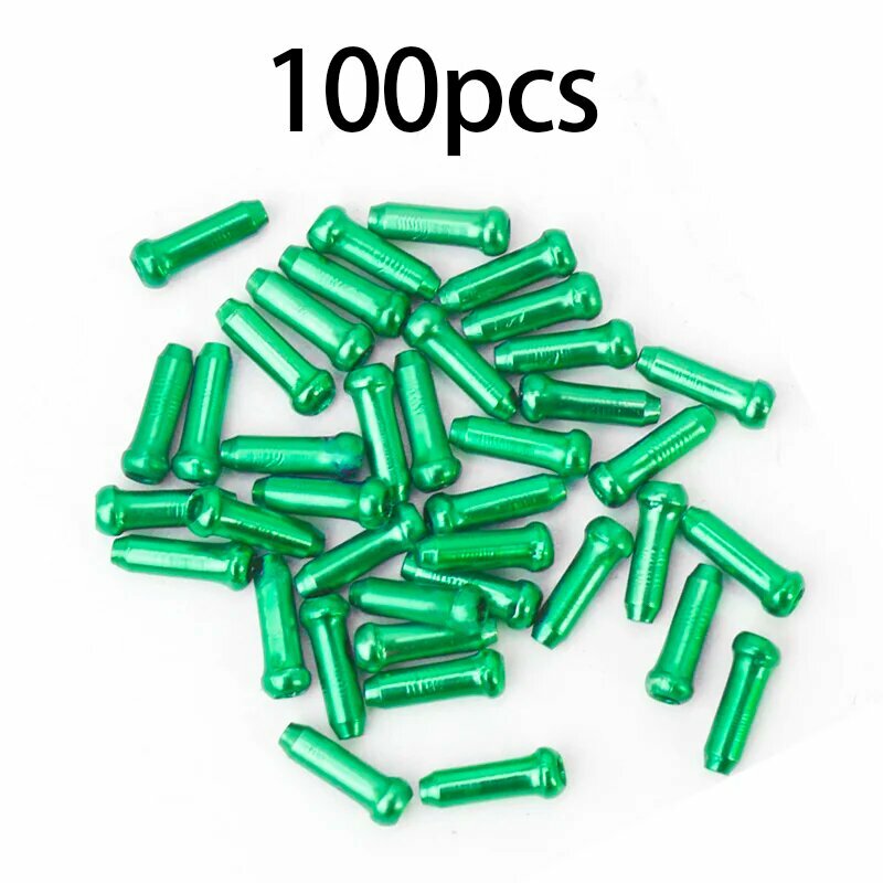 Заглушки для тросиков велосипедных из алюминия 100 шт Зеленый, Green 100PCS