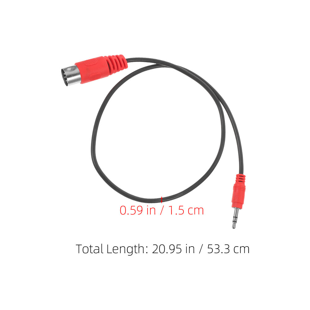 Кабель Аудио 2 Шт 3.5мм В 5-pin Midi Кабель Адаптер Для Гитары Размер 53.30X1.50X1.50CM