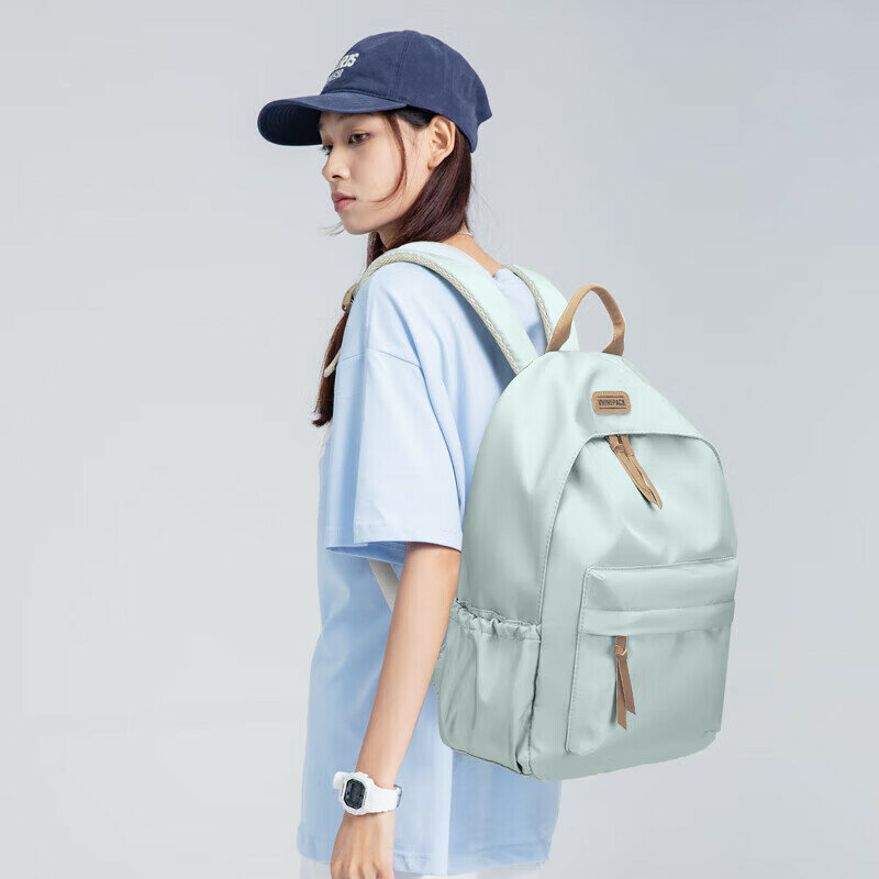 V.NINE Backpack for Middle School Students, Simple And Casual Backpack for Girls And Boys, Lightweight Backpack for High School And College Students, Mint Green