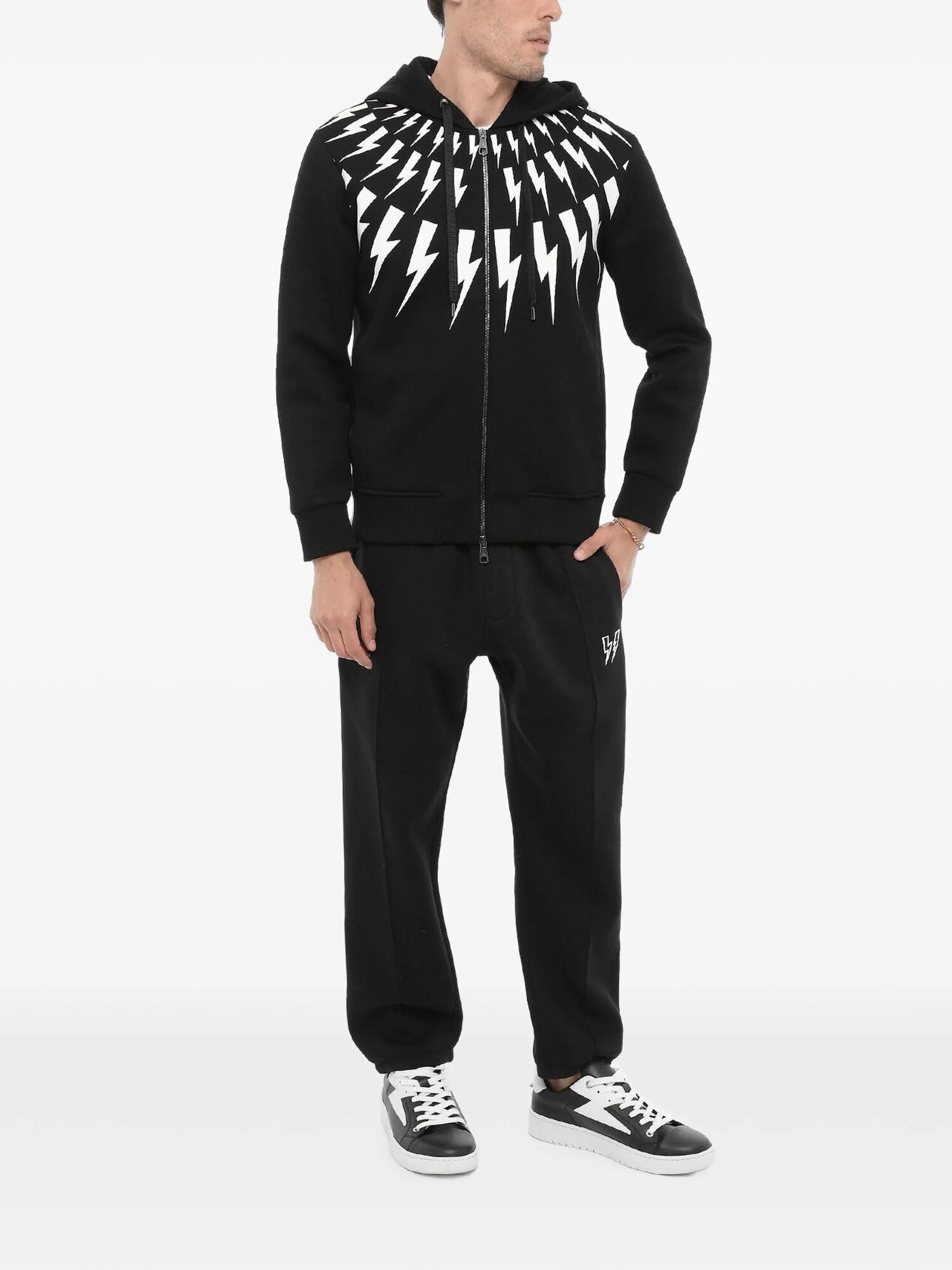 Худи Neil Barrett Fairisle Thunderbolt hoodie, размер 54 — фото 1
