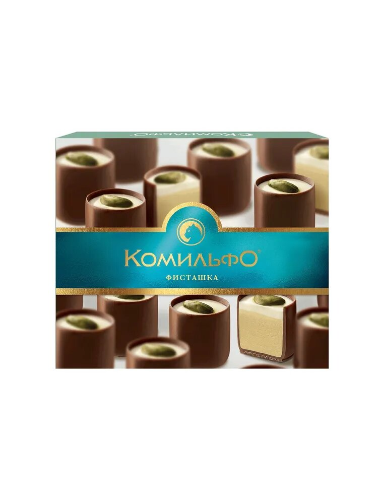 Комильфо®. Фисташка. Конфеты шоколадные с двухслойной начинкой. 232г