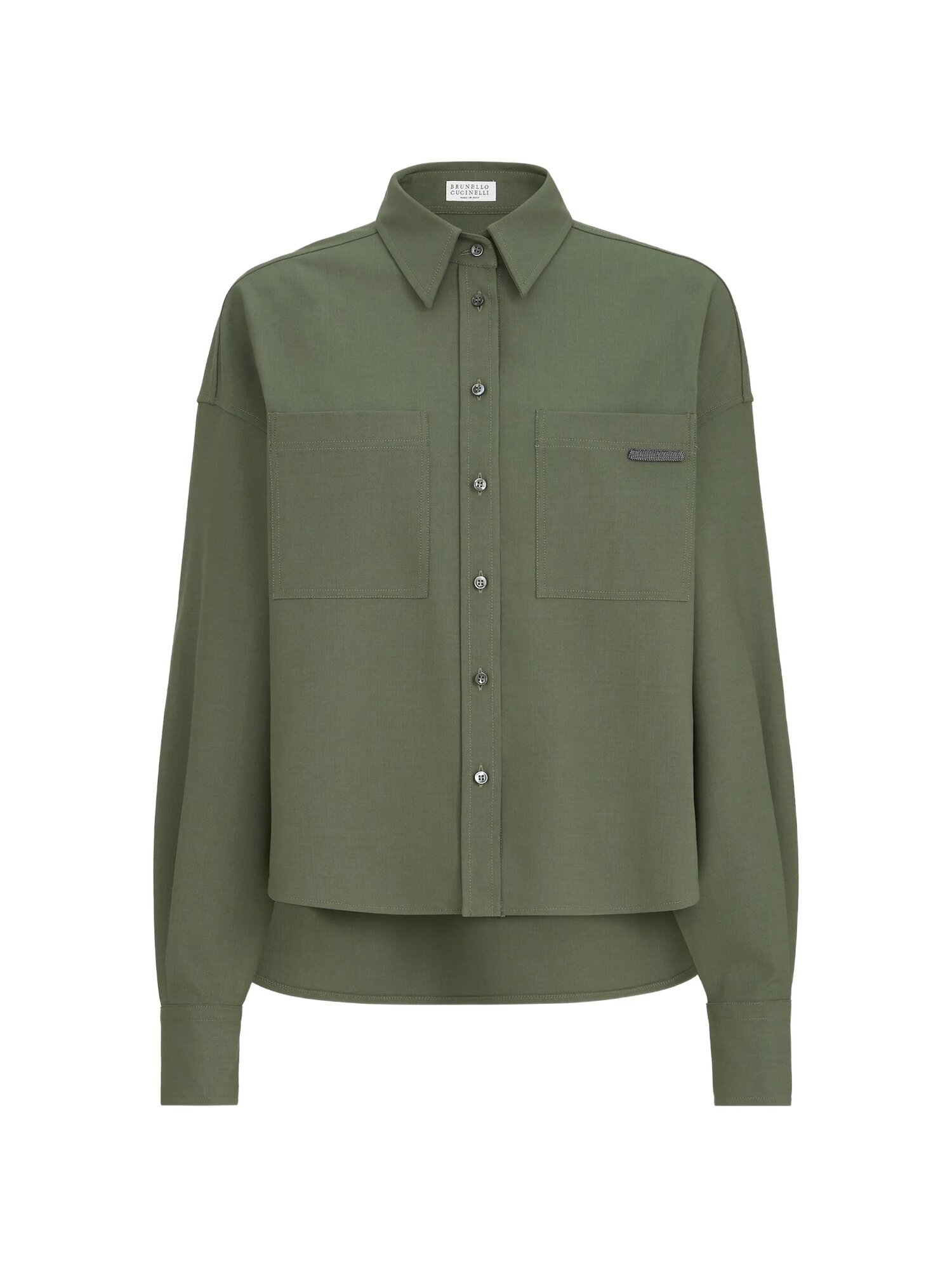 Рубашка Tropical luxury wool shirt with shiny tab