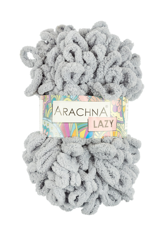 Набор пряжи ARACHNA "Lazy", микрополиэстер, 5х100 г, 8,5 м, №02 светлый серый