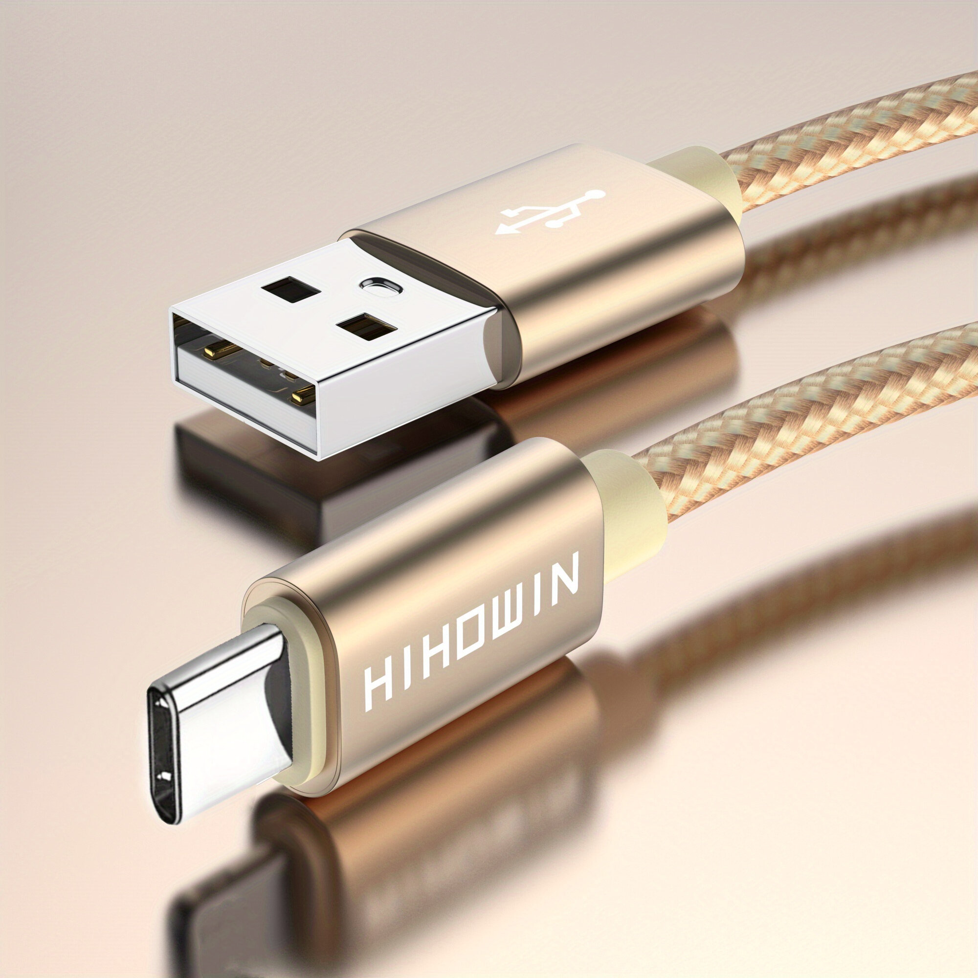 USB Type-C кабель для быстрой зарядки и передачи данных, 1 м, золотой