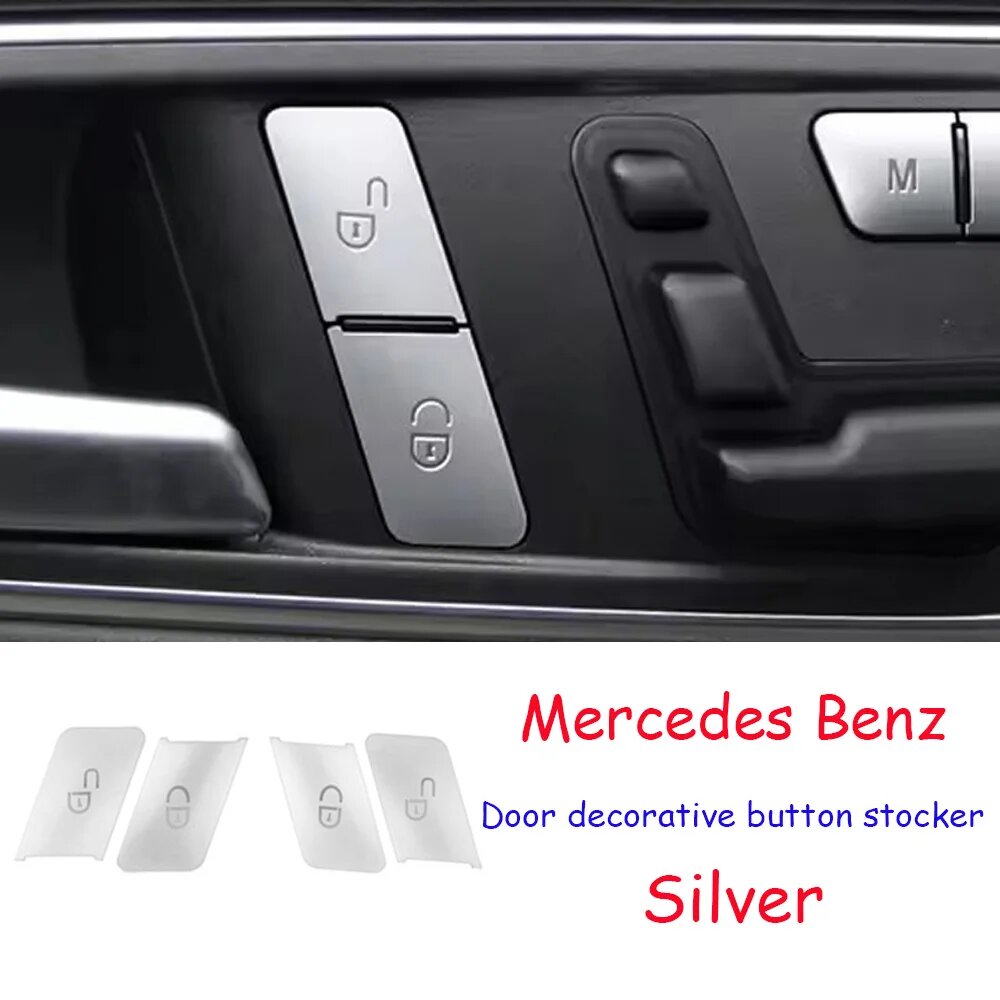 Наклейки на кнопки Mercedes-Benz, Silver, Color Name: D