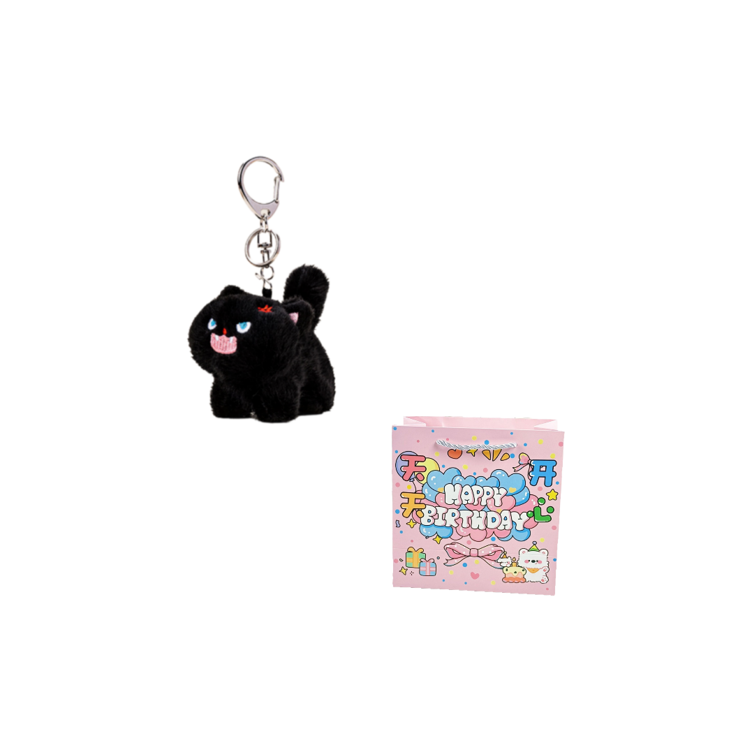 PANGXIEWANGGUO Мягкий Шокированный ПЭТ (PET) Кошка Плюшевые Брелки Высота 10 см 10cm