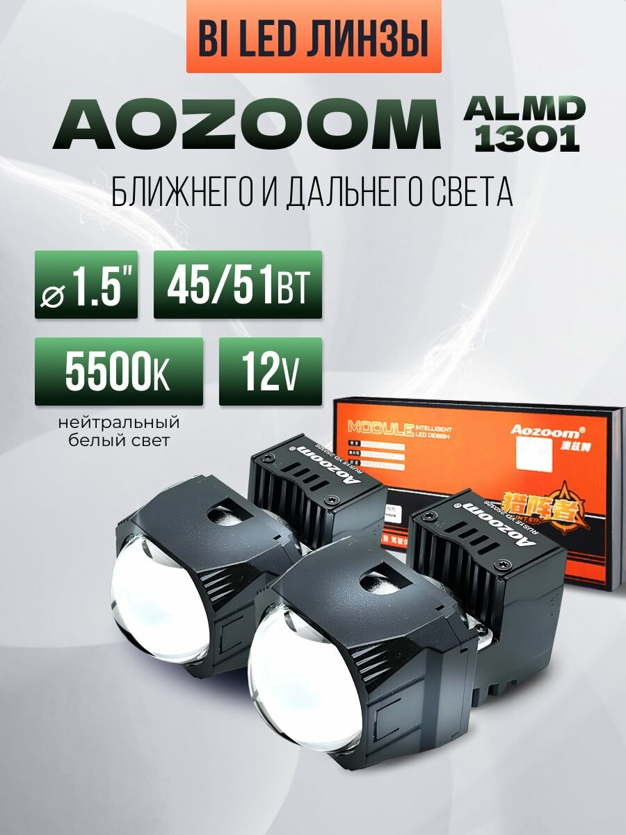 Aozoom ALMD 1301 светодиодные bi led линзы 1.5 дюйма 5500К