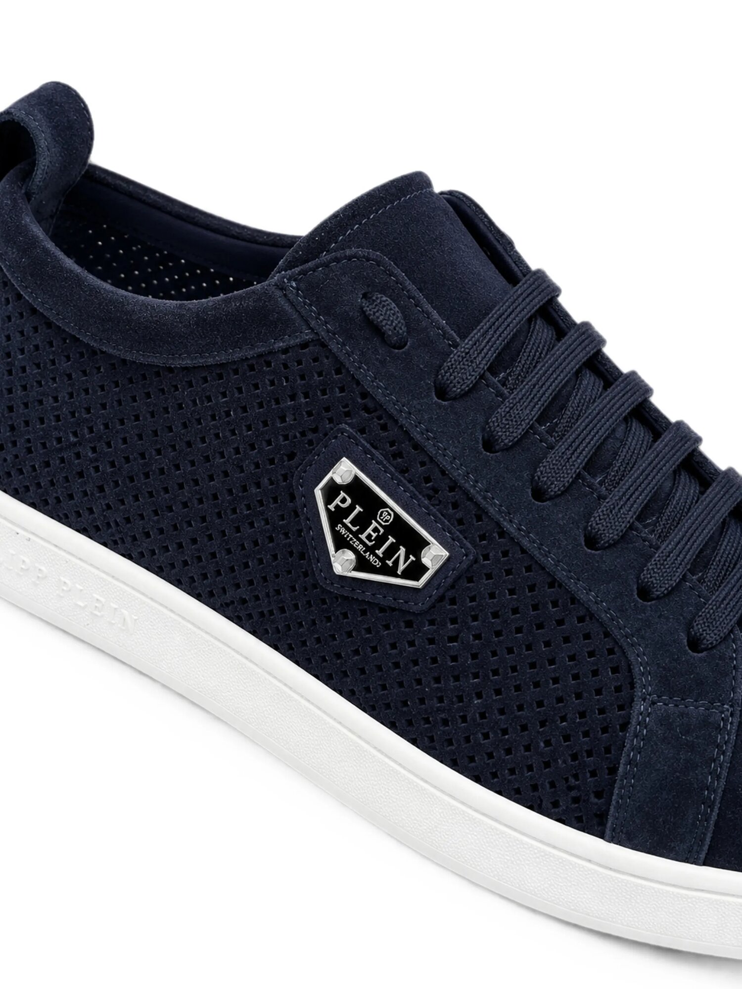 Кроссовки PHILIPP PLEIN Perforated suede low-top sneakers, размер 46 — фото 1