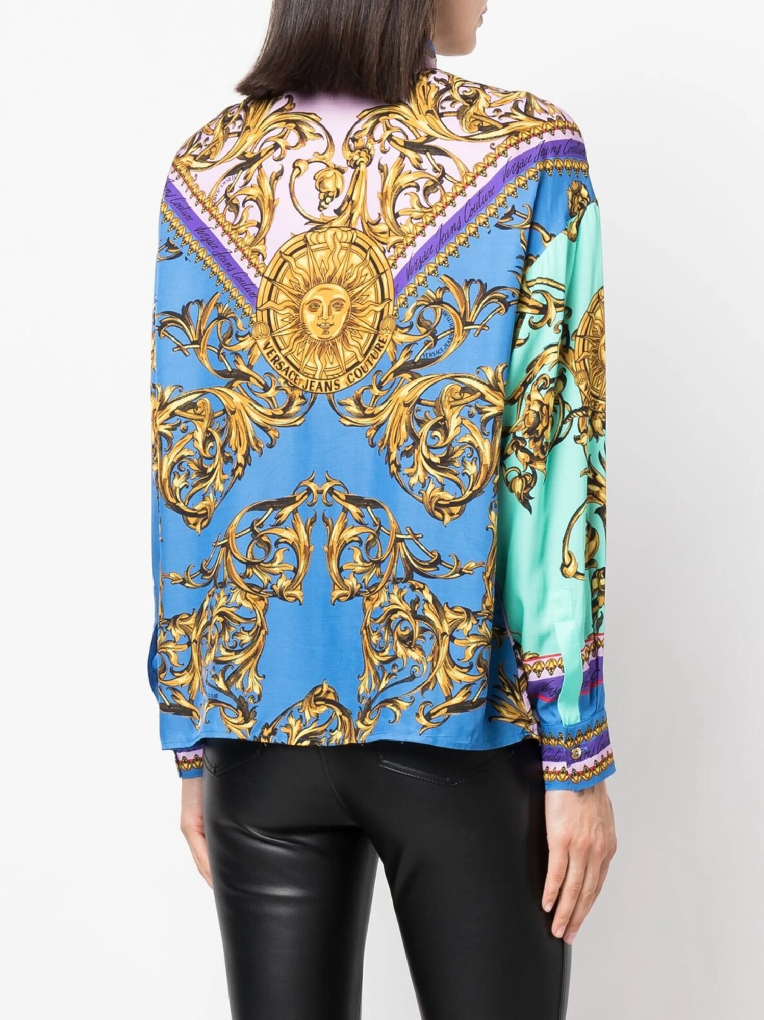 Рубашка Versace Jeans Couture Baroque, размер 42, Синий принт — фото 1