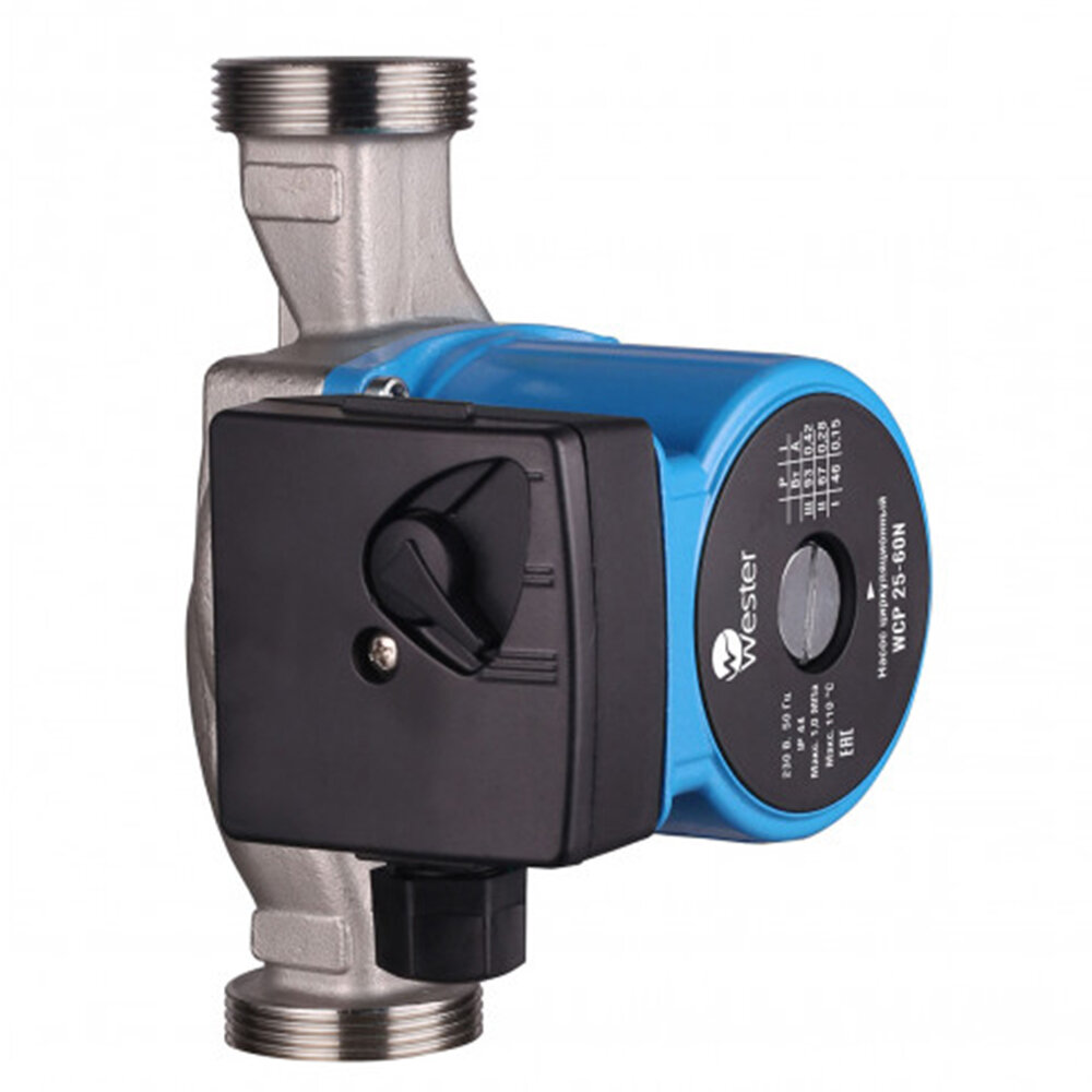Насос циркуляционный Wester WCP 25-60N (0,093 кВт, Hmax 6 м, Qmax 50 л/мин, 1х230В)