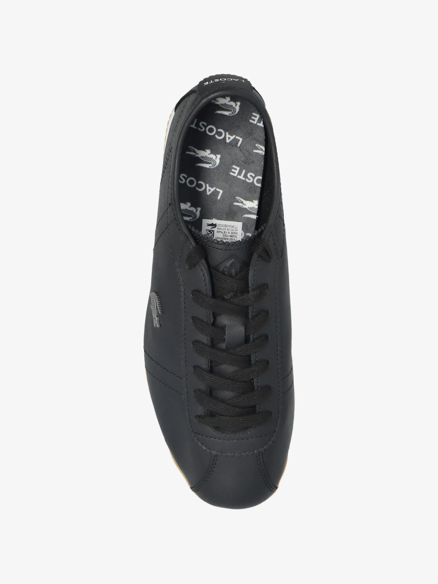 Кроссовки LACOSTE Low-top leather sneakers, размер 5 UK, black — фото 1